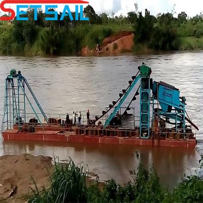 China 7.5kw-50kw Injection Pump Power Chain Bucket Mining Dredger for Gold and Diamond for sale