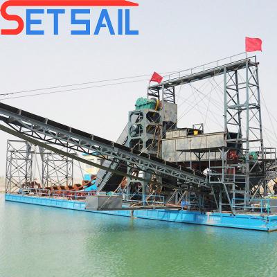 China Integrated Mineral Mining and Processing Bucket Chain Gold Mining Diamond Dredger for sale
