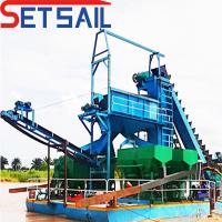 China US Currency CTN Slot Type Chain Bucket Gold Diamond Mining Dredger with Jigging Machinery for sale