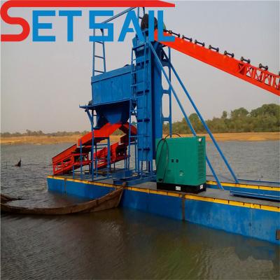 China Electric QHMB-3 Lake Chain Bucket Gold Mining Dredger for River Diamond at Affordable for sale