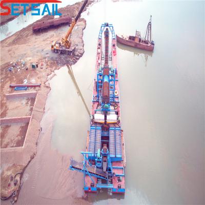 China Marine Steel Plate Bucket Chain Mining Machine for River Lake and Customized Design for sale