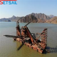 China Customized Chain Bucket Lake Gold Mining Boat with 75kw-150kw Diamond Centrifuge for sale