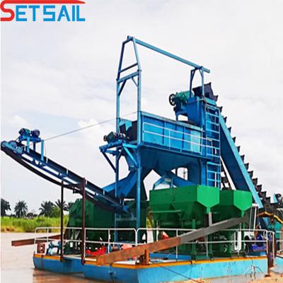 China Steady Performance Chain Bucket Gold Dredger with Agitation Chute Precise Gold Recovery for sale