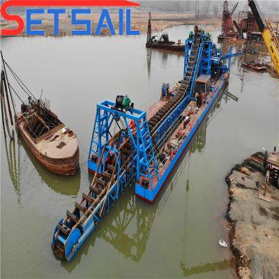 China River Gold Diamond Diesel Bucket Chain Dredger with Durm Screen Power 5.5kw-20kw for sale