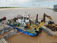 China 33L-55L Total Fuel Consumption Service Work Barge for Cutter Suction Dredger and Anchor for sale