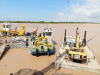 China 33L-55L Total Fuel Consumption Service Work Barge for Cutter Suction Dredger and Anchor for sale