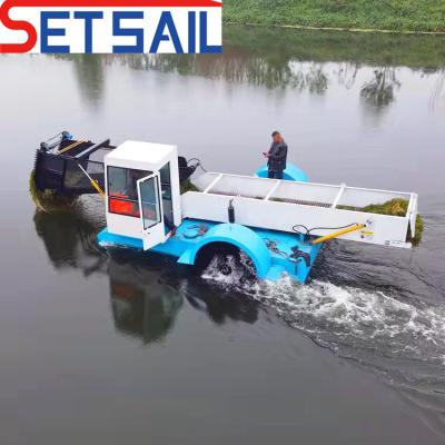 China River Reed and Weed Harvesting Water Lettuce Harvester Boat with 3m-6m Cutting Width for sale
