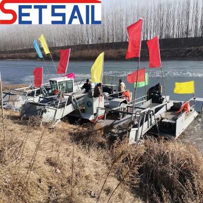 China Automatic Operation System Floating Weed Harvester for Hull Width 3m-7m Water Cleaning for sale