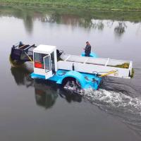 China Semi-Automatic Hydraulic Aquatic Plant Weed Harvester for River Reed/Hyacinth/Garbage for sale