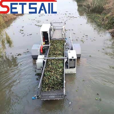 China Paddle Wheel Full Automatic Aquatic Weed Harvester for Return refunds Draft 0.55m-2m for sale