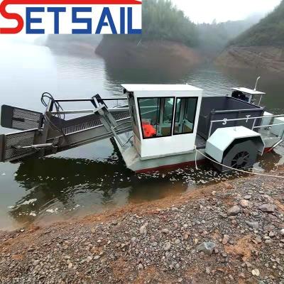 China Type of Drive Paddle Wheel or Propeller River Weed Harvester for 2022 River Cleaning for sale