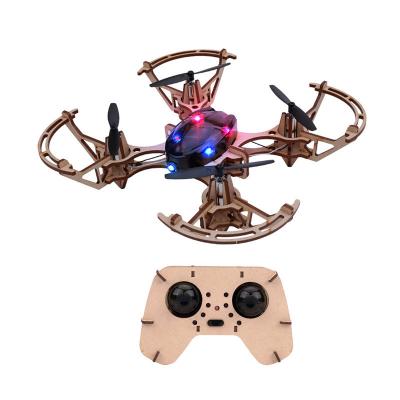 China Bemay DIY Wooden Drone Kit 18.5cm with 2.4G Remote Control, 120m Range and 7min Flight Time for sale