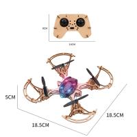 China Bemay DIY Wooden Drone Kit 18.5cm with 2.4G Remote Control, 120m Range and 7min Flight Time for sale