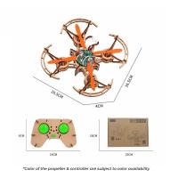 China DIY Wooden Drone Kit with 2.4G Remote Control, 80m Flight Range and 6min Flight Time for STEM Education for sale