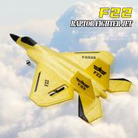 China FX622 RC Plane F22 Model 2.4GHz Remote Control Aircraft with LED Lights 34.2cm Foam Glider for sale