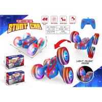 China 2.4GHz Remote Control Stunt Car with 50m Range and 18min Runtime - Double-Sided Design with LED Wheels for sale