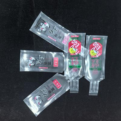 China 100g 160g Vending Machine Ready Soft Tofu Tube Bag Clear PE Printed Pouch for sale