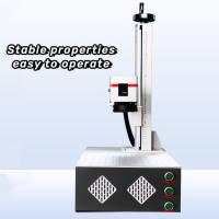 China Metal Plastic Mini Portable 20w 30w 50w Raycus Fiber Laser Marking Machine With Rotary for sale