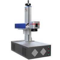 China Metal Plastic Mini Portable 20w 30w 50w Raycus Fiber Laser Marking Machine With Rotary for sale