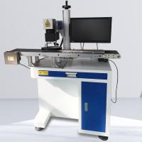 China 30W 50W Mopa Fiber Laser Marking Machine With Camera Positioning System Conveyor for sale