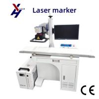 China 20W 30W 50W 100W Automatic Cabinet Fiber Laser Marking Engraving Machine With Conveyor Belt for sale