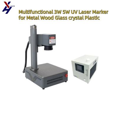 China Multifunctional 3W 5W UV Laser Marker For Metal Wood Glass Crystal Plastic for sale