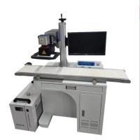 China 50W CCD Vision Positioning Automatic Fiber Laser Marker On Assembly Production Line For Glass Plastic for sale