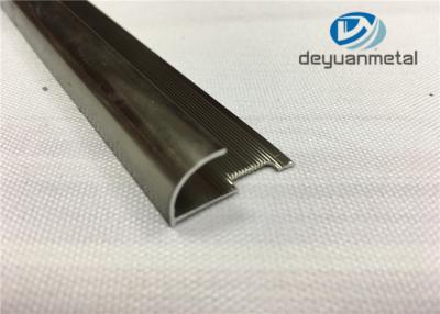 China Round Aluminium Corner Trim Profiles With Polishing Champagne 6063 T5 for sale