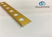 China Bright Golden Aluminium Floor Transition Strip 2 Meter Length 1.0mm Thickness for sale