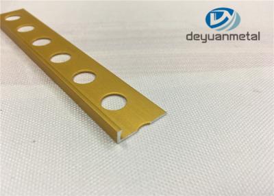 China Bright Golden Aluminium Floor Transition Strip 2 Meter Length 1.0mm Thickness for sale