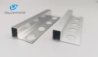 China Antierosion Chrome Square Edge Tile Trim 10mm Tempered T6 Alu6063 Material for sale