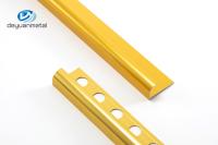 China 6063 Aluminum Corner Profiles Round Shape Gold Color For Wall Trimming for sale