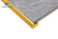 China 6063 Aluminum Corner Profiles Round Shape Gold Color For Wall Trimming for sale