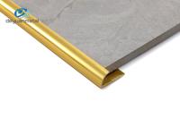 China 6063 Aluminium Edge Trim Profiles Round Shape Gold Color For Wall Trimming for sale