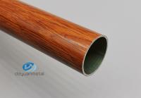 China Wooden Grain Aluminum Pipe Tube Antirust Electrophoresis Surface 6061 T6 powder coating for sale