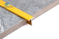 China Anodized  Extruded Aluminum T Channel 0.7-1.2mm Thickness ODM Available gold color with curve for sale