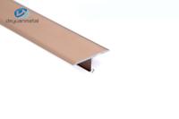 China 6063 Aluminum Rose gold T Profiles T5 Temper Andizing T Shape Metal Transition Trim For Hotel Wall Decoration for sale