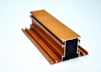 China High Intensity Wood Grain  Aluminium Construction Profiles 6063 T5 / T6 for sale