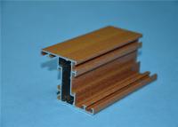China Powder Coated Standard Wood Grain Aluminium Extrusion Profiles 6063-T5 for sale