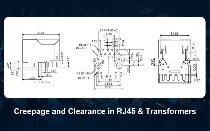 Creepage and Clearance in RJ45 & Transformers