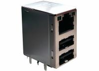 China SHRJ-1108F1019-2 USB With Rj45 Connectors 10 / 100 / 1000Mbps Magnetic for sale
