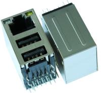 China JFM38U1M-21GB-4F Two Port USB With Rj45 Connectors Gigabyte Ethernet Magnetic for sale