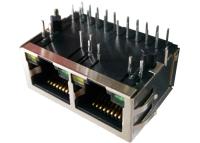 China ARJM12A1-811-AB-CW2 Multi - port  RJ45 1X2 Tab Down 5G Base-T Shielded for sale