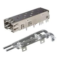 China 2170614-1 SFP Cage Assembly 1x1 Port 4 Gb/S Shielded With Light Pipe for sale