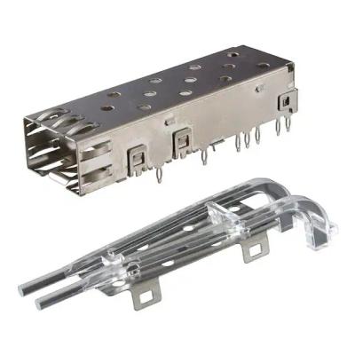 China 2170614-1 SFP Cage Assembly 1x1 Port 4 Gb/S Shielded With Light Pipe for sale