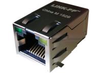China Connjack Magnetic RJ45 Jack S811-1X1T-03-F 1Port 10 / 100 Base-T Right Angle for sale