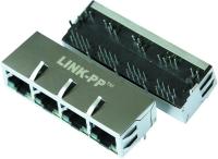 China 08B0-1X4T-03-F Conn Magjack 4Port 100 Base-T Through Hole Shielded, EMI Finger for sale