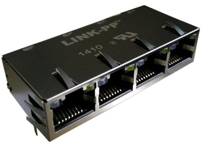 China 08B0-1G4T-06-F Conn Magjack 4Port 100 Base-T RJ45 4 Cores Shielded , EMI Finger for sale