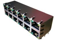 China 0811-2X6R-19-F Stacked 2x6Conn Magjack 12Port 100 Base-T Rj45 Shielded No LED for sale