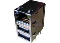 China 08C2-1G1T-06 With Dual USB Conn Magjack 3Port 100 Base-T RJ45 Shielded for sale